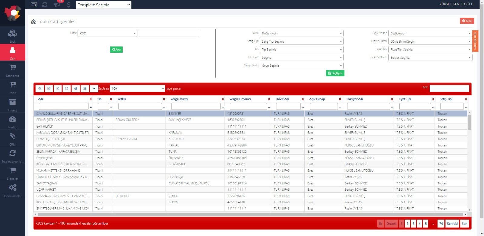 Cari Yönetimi; E-Mutabakat, E-Ba-Bs, E-Müstahsil - Tamsoft